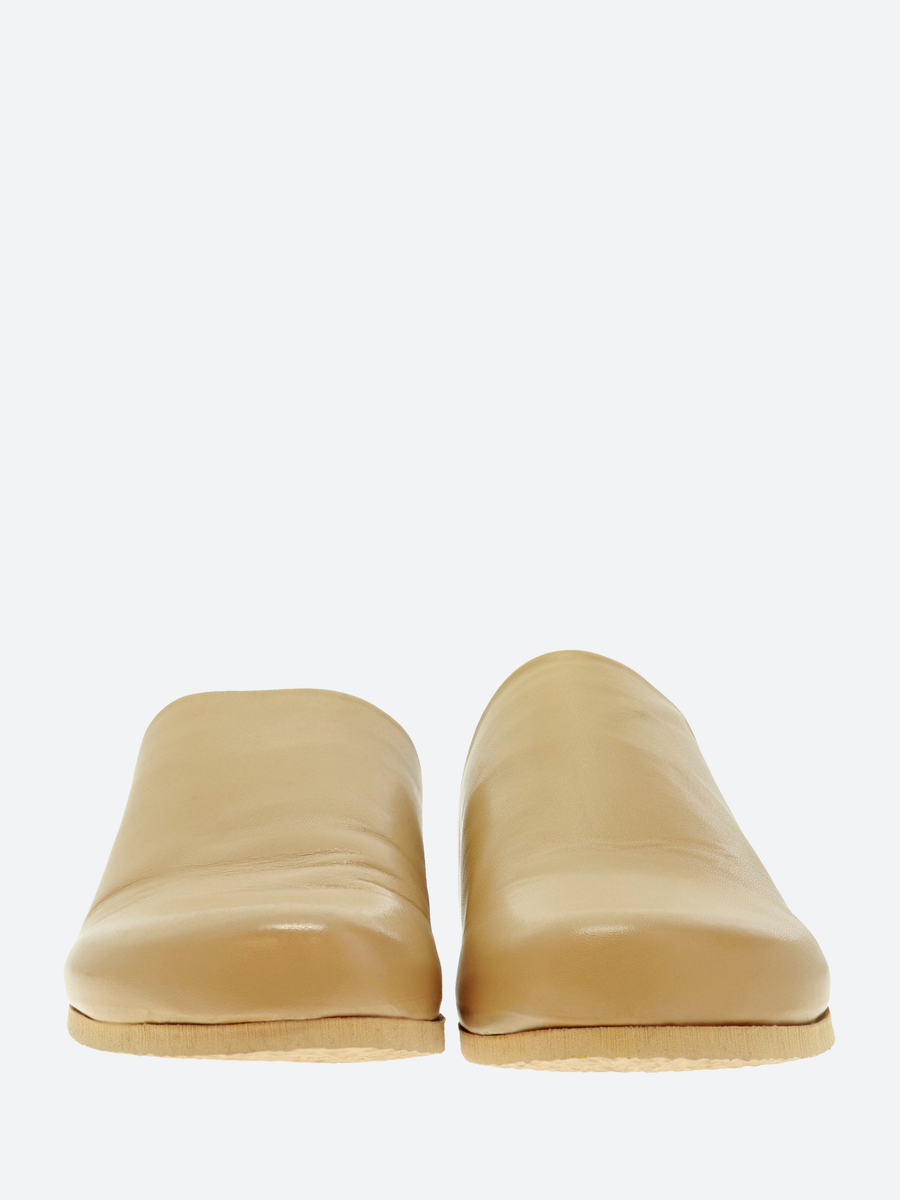 gravitypope - Grace Mules in Nude Nappa and Miele Suol