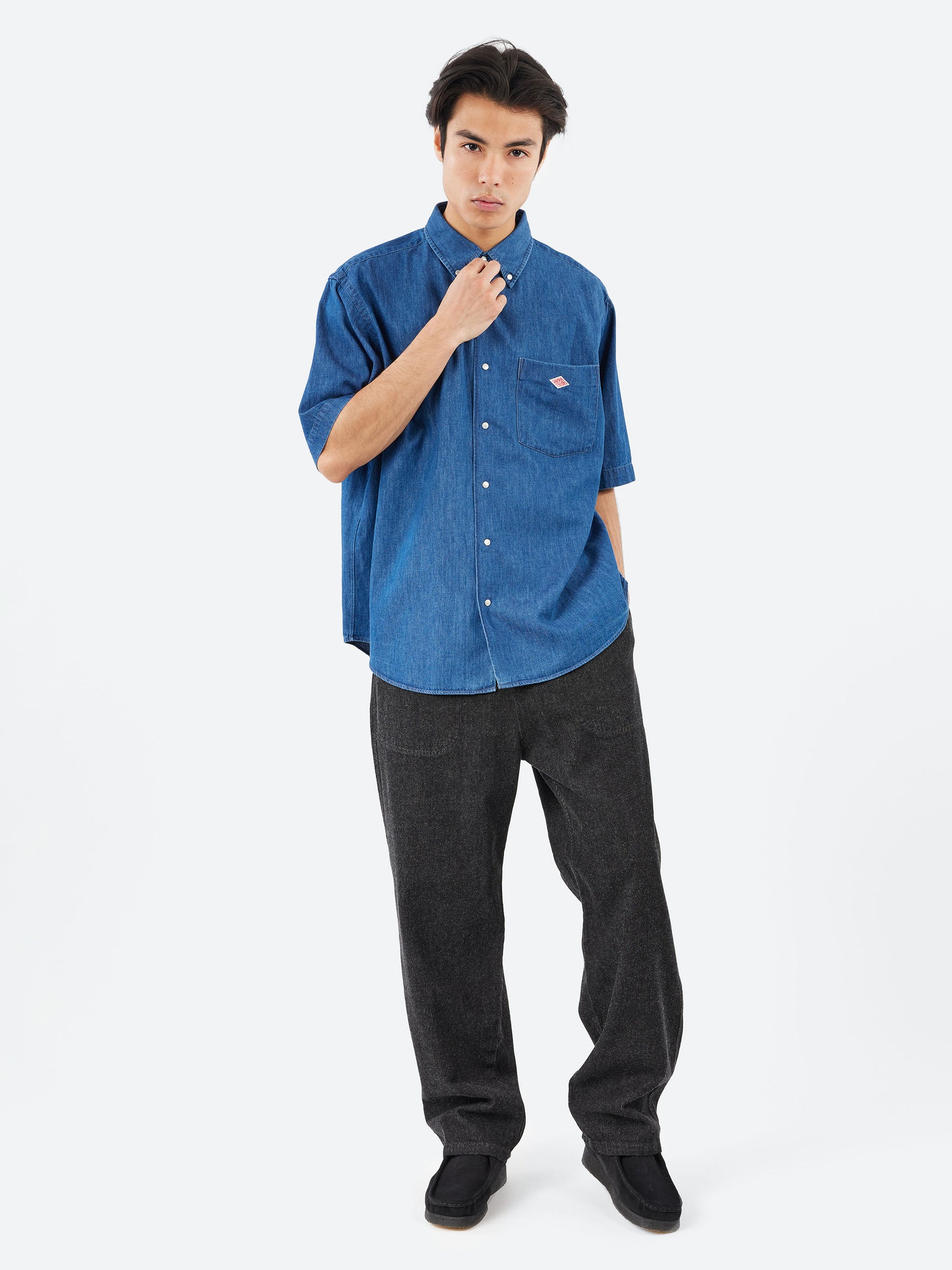 Danton - Men's Dot Button B.D Shirt in White – gravitypope