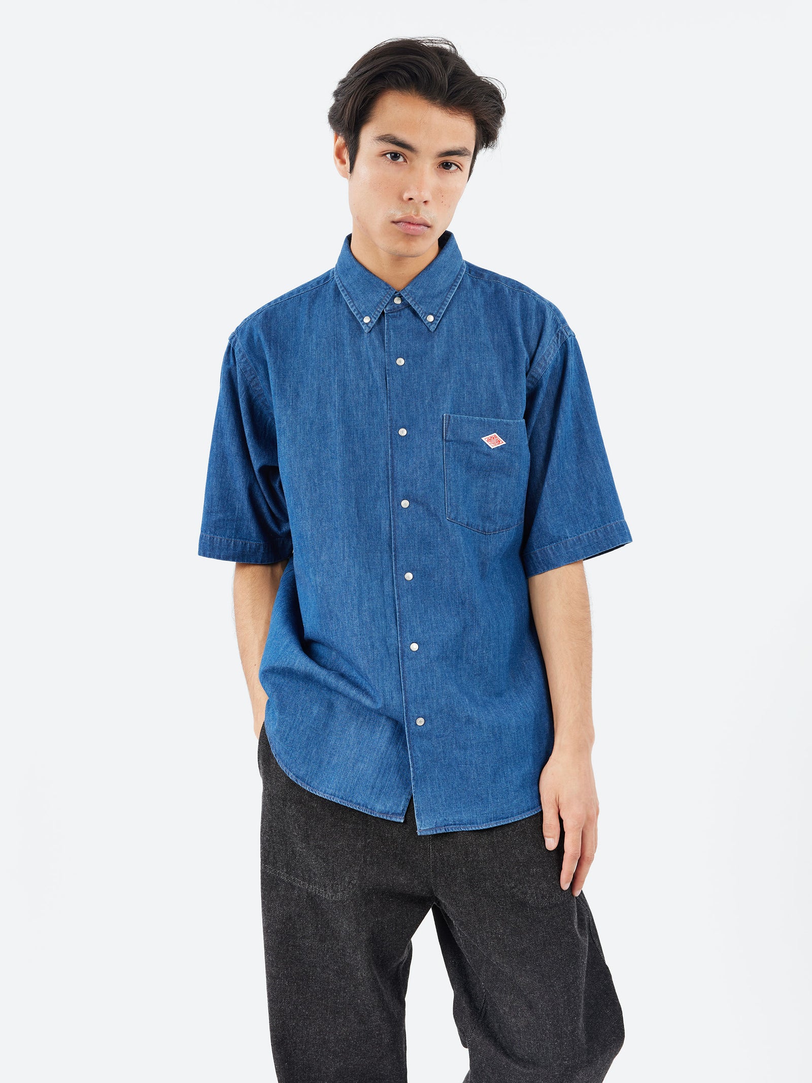 Danton - Men's Dot Button B.D Shirt in White – gravitypope