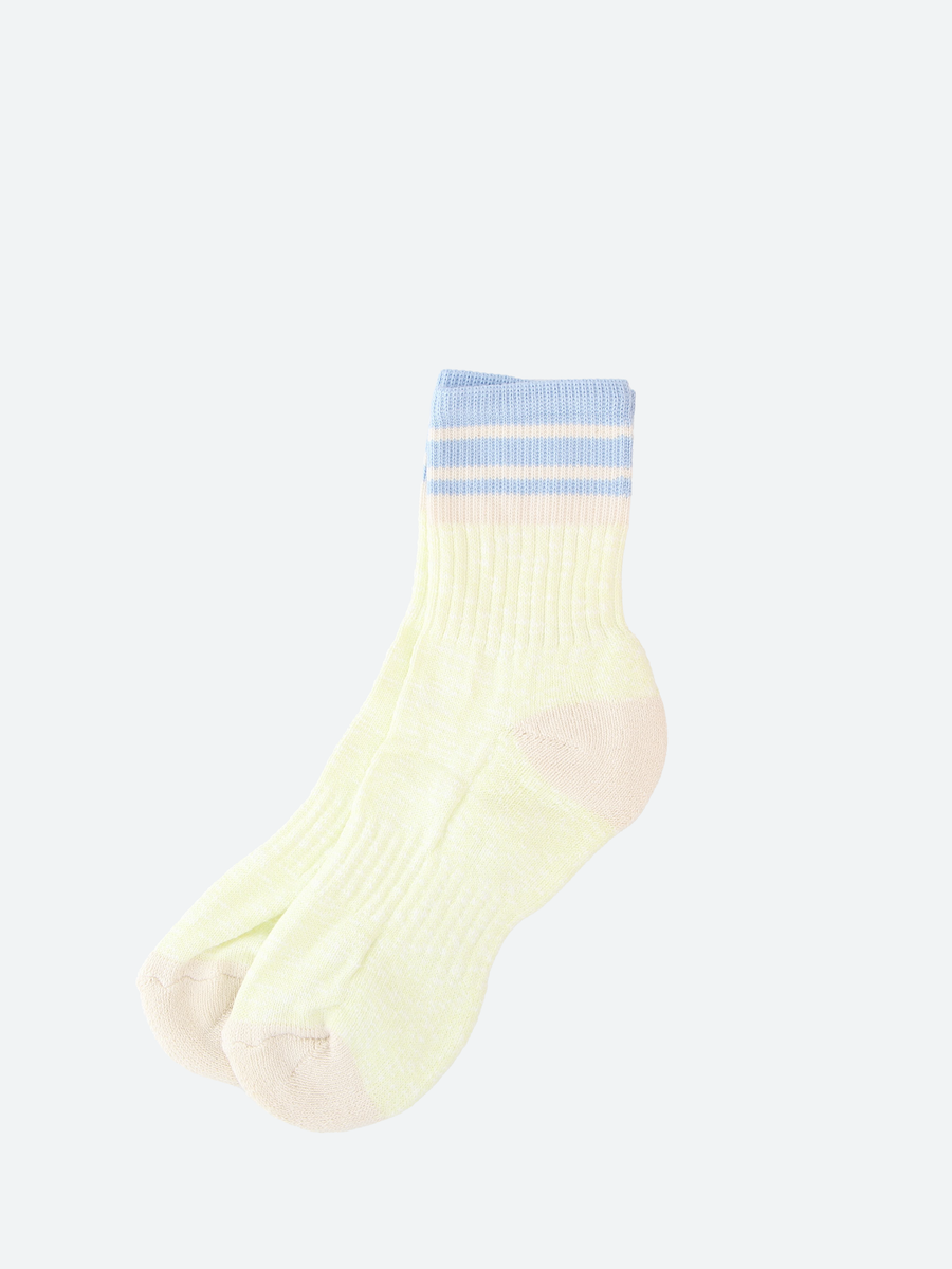 Ivy Ellis - The Embo Cotton Slub Quarter in Lemon and Light Blue ...