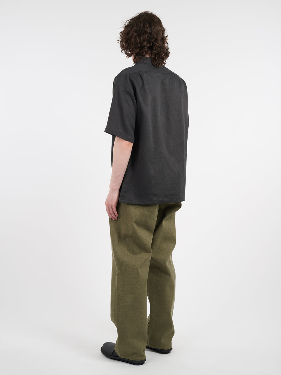Nigel Cabourn - Open Collar Shirt in Charcoal – gravitypope