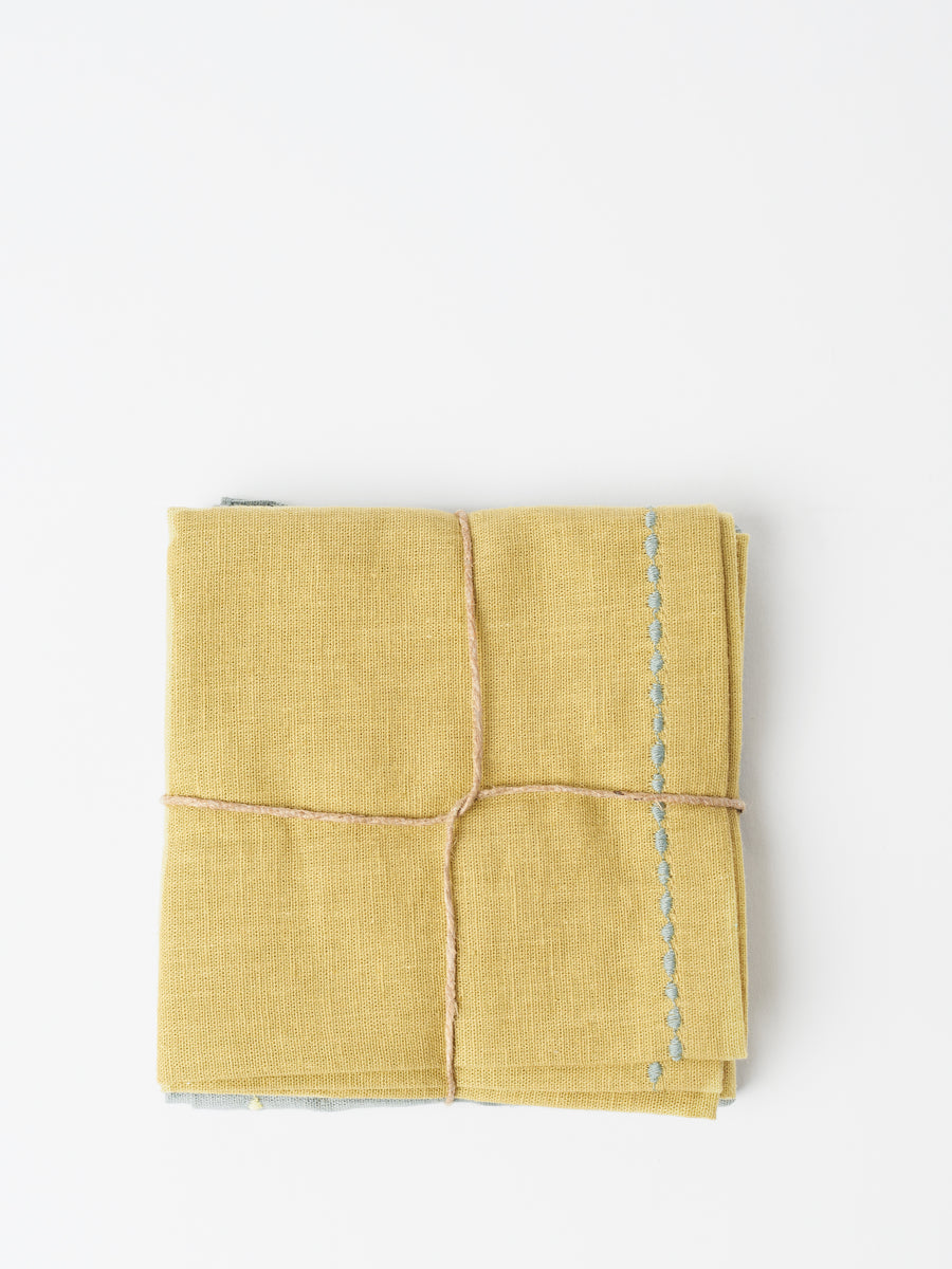 TOAST - Embroidered Napkin Set in Pollen and Breeze Blue – gravitypope