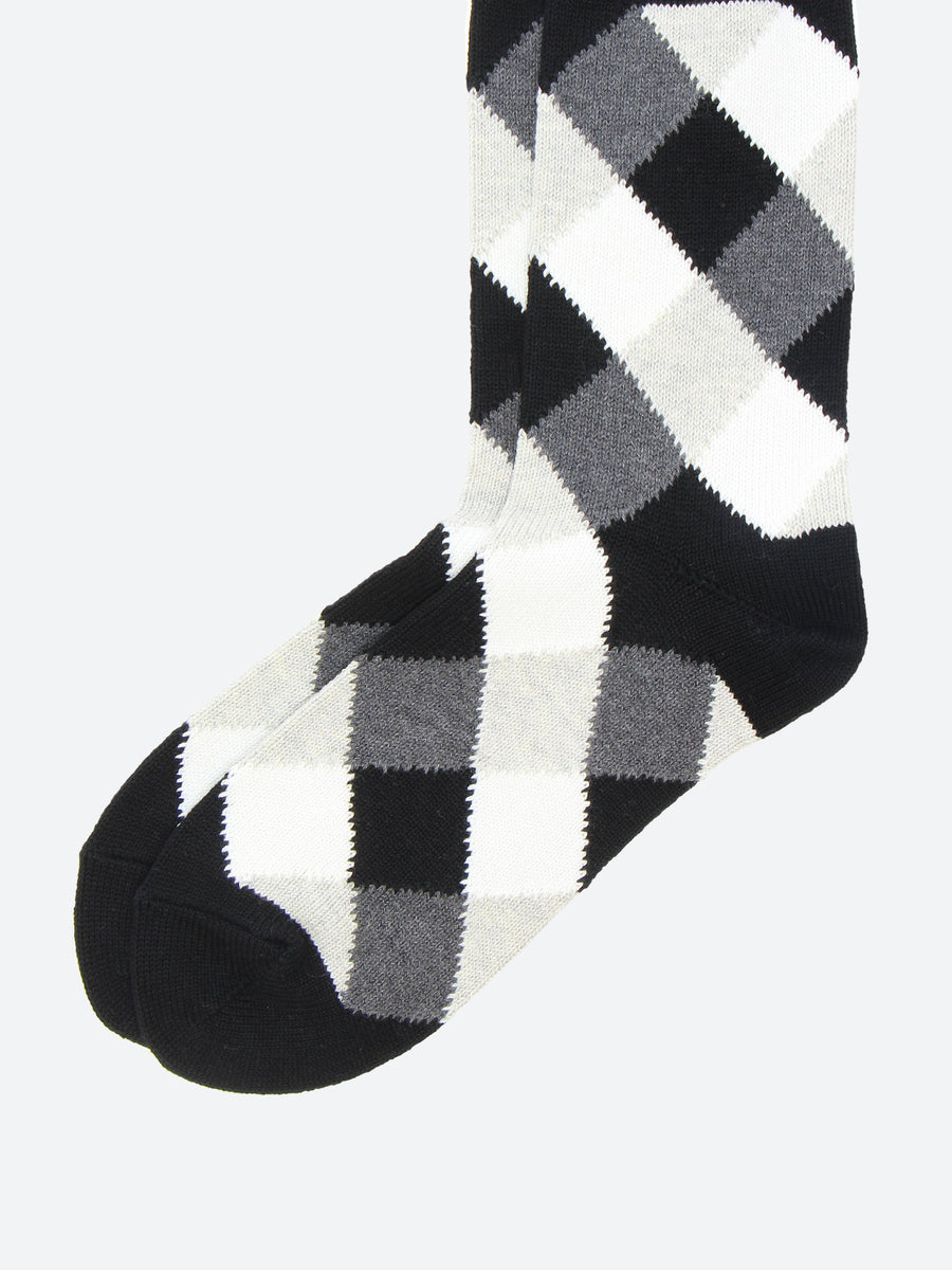 BEAMS PLUS - Diamond Pattern Socks in Black – gravitypope