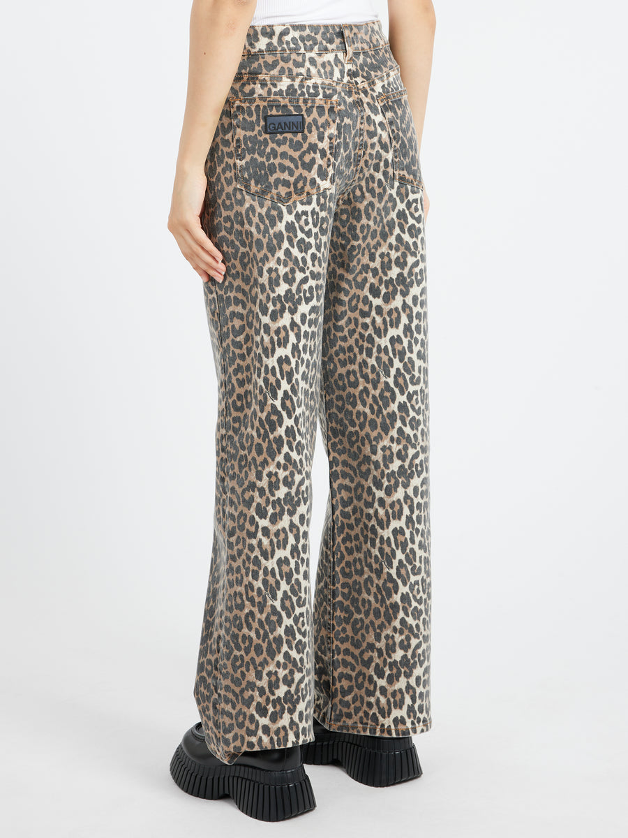GANNI - Izey Jeans in Leopard – gravitypope