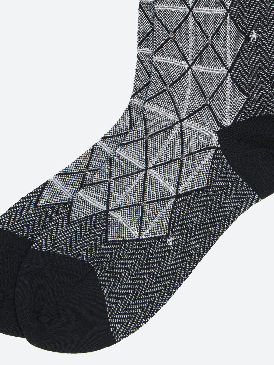 Antipast - Grid and Star Crew Sock in Black – gravitypope