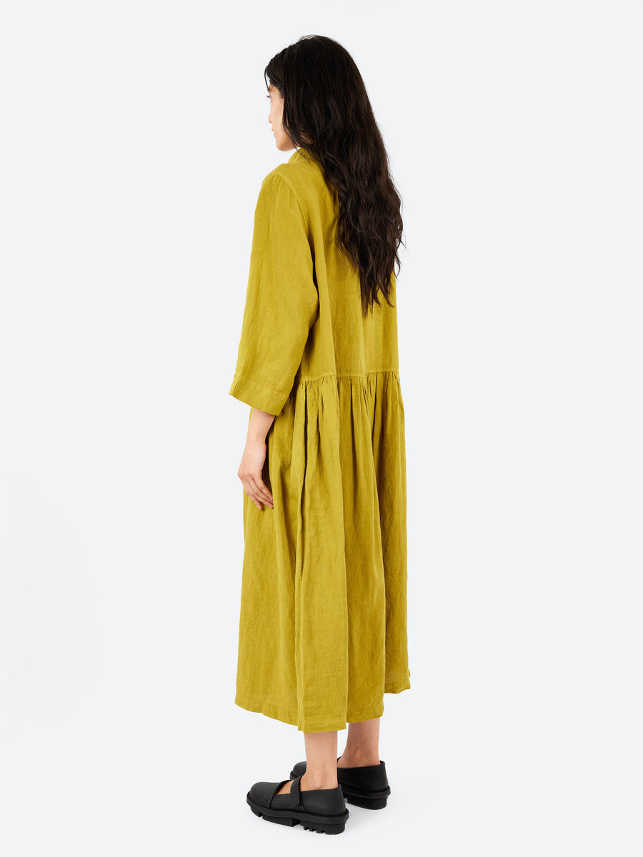 TOAST - Garment Dyed Linen Shirt Dress in Olivine – gravitypope