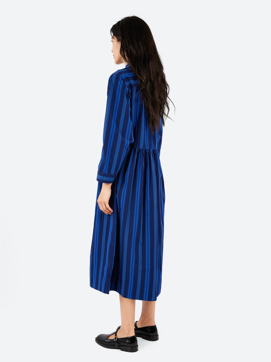 TOAST - Stripe Poplin Shirt Dress in Royal Blue – gravitypope