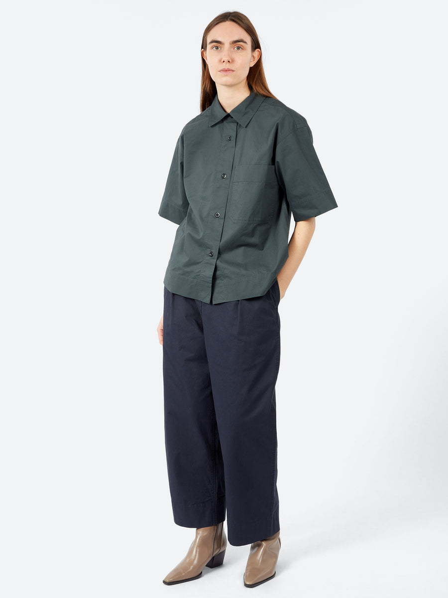Margaret Howell - MHL Pleated Crop Trousers in Navy – gravitypope