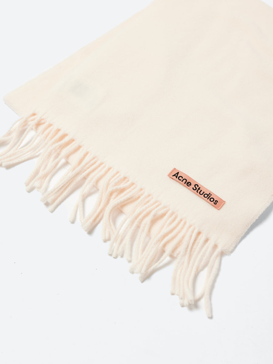Acne Studios - Fringe Wool Scarf - Skinny in Warm White – gravitypope