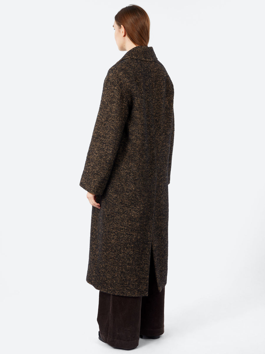 TOAST - Wool Tweed Herringbone Coat in Brown and Black – gravitypope