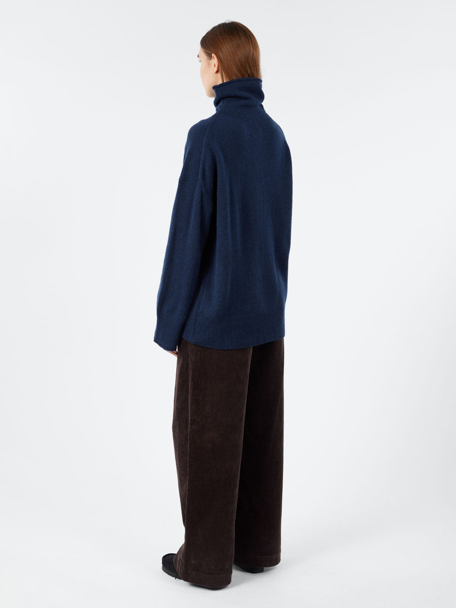 TOAST - Roll Neck Wool Cashmere Sweater in Ink Blue – gravitypope