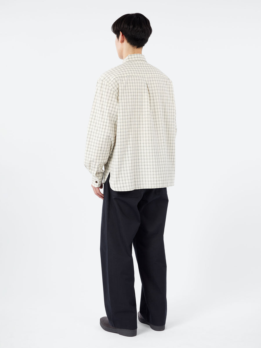 TOAST - Window Pane Check Shirt in Ecru Slate – gravitypope