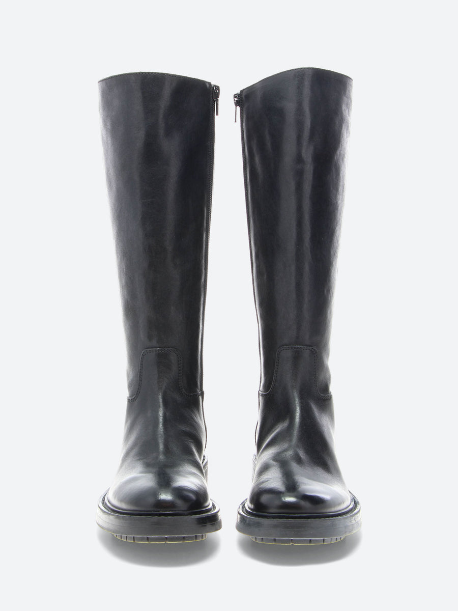 MOMA - 80404D Work Knee High Boots in Nero Kurni – gravitypope