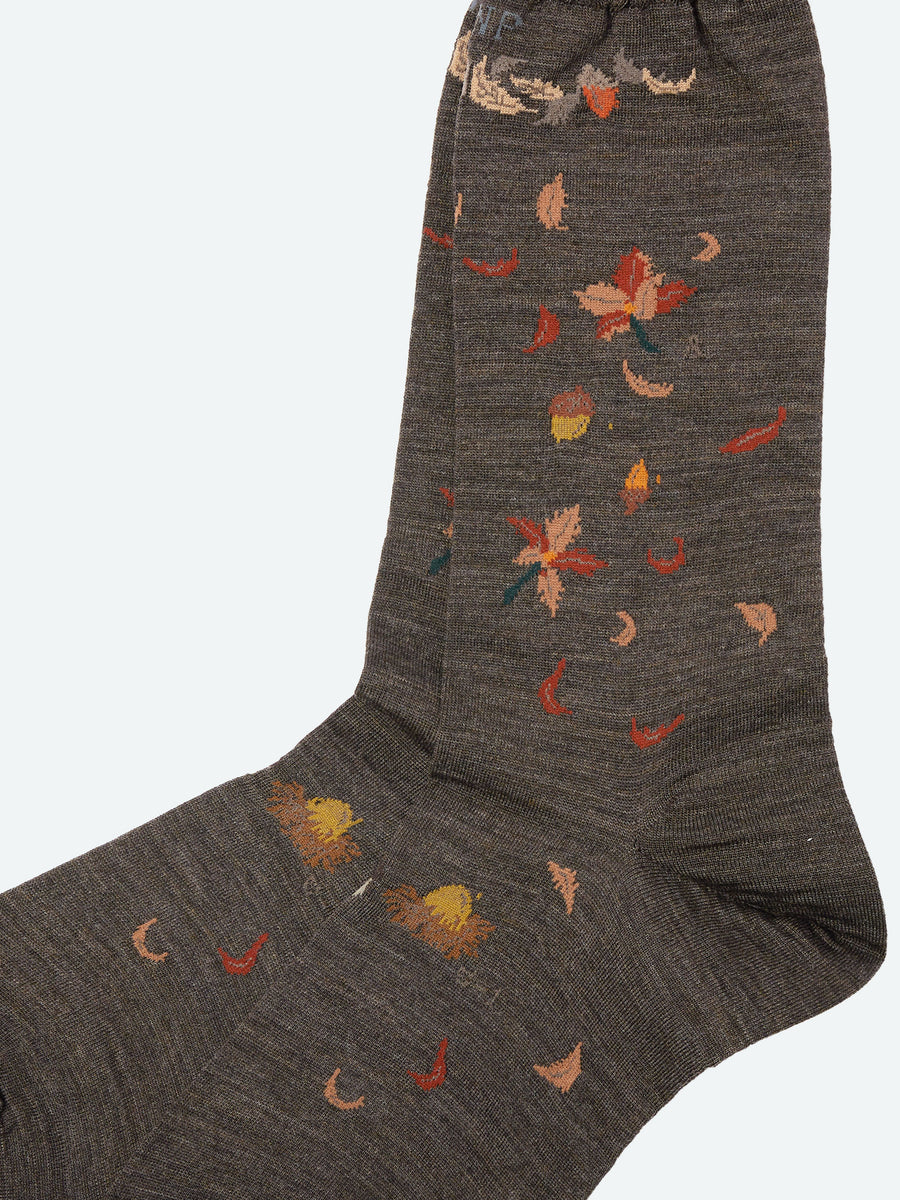 Antipast - Wind and Acorn Tree Sock in Dark Brown – gravitypope