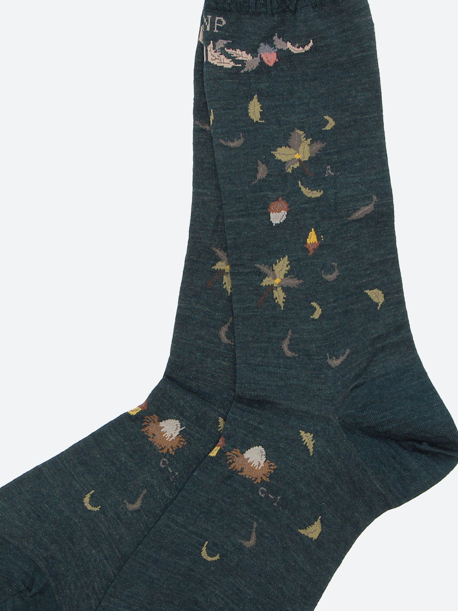 Antipast - Wind and Acorn Tree Sock in Dark Green – gravitypope