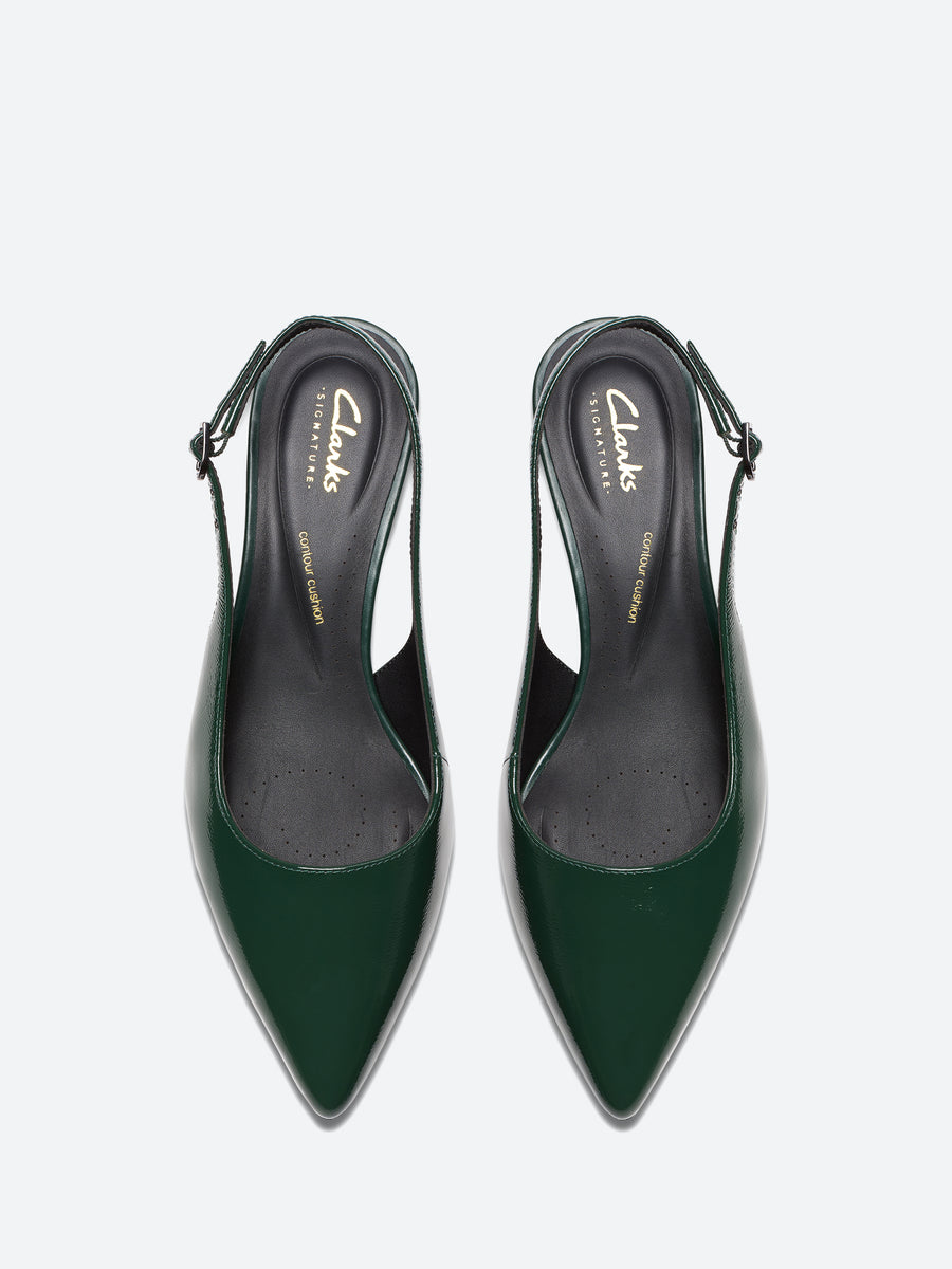 Clarks - Zarey Sling in Dark Green – gravitypope