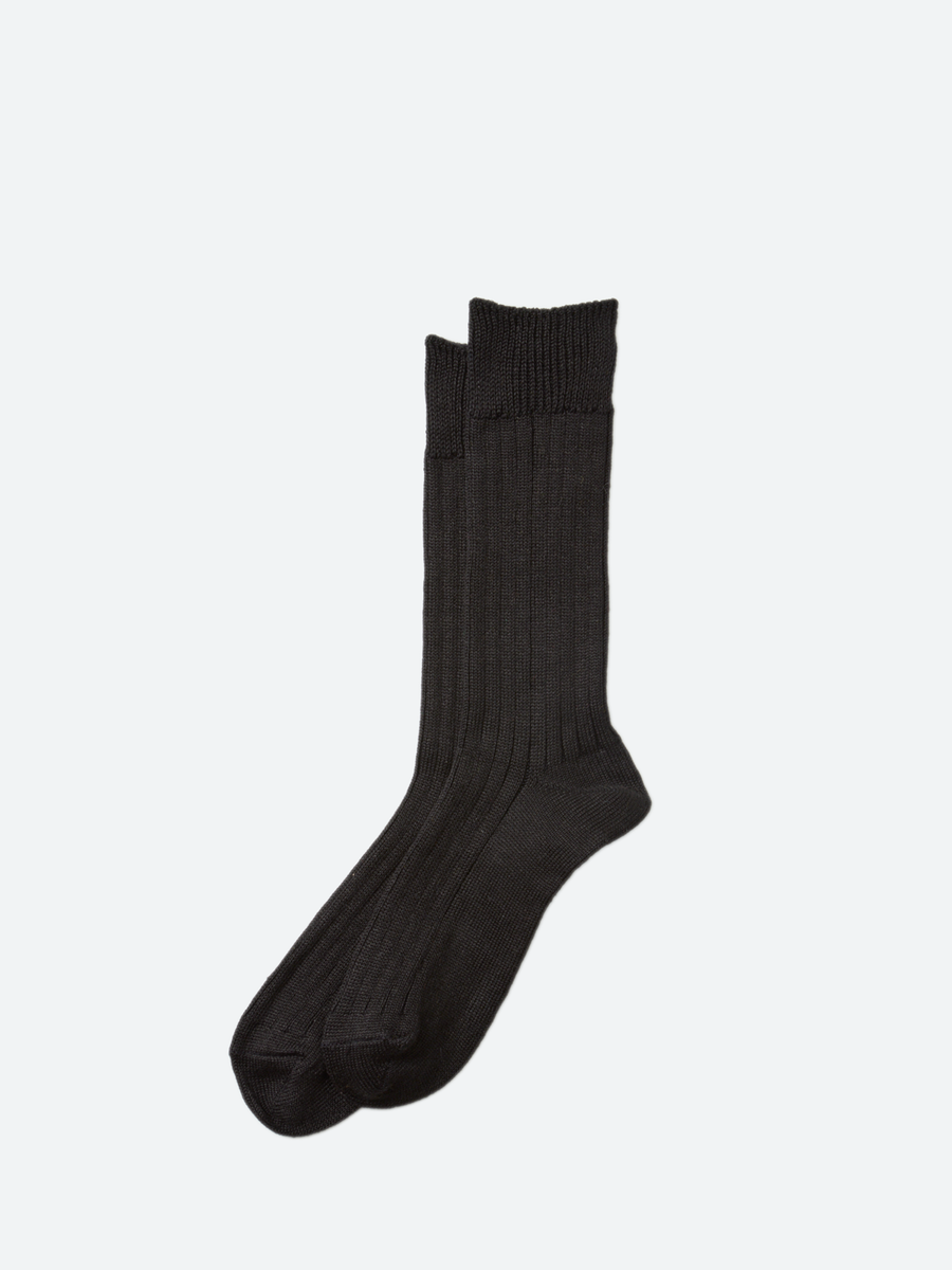 ROTOTO - Linen Cotton Crew Sock in Black – gravitypope