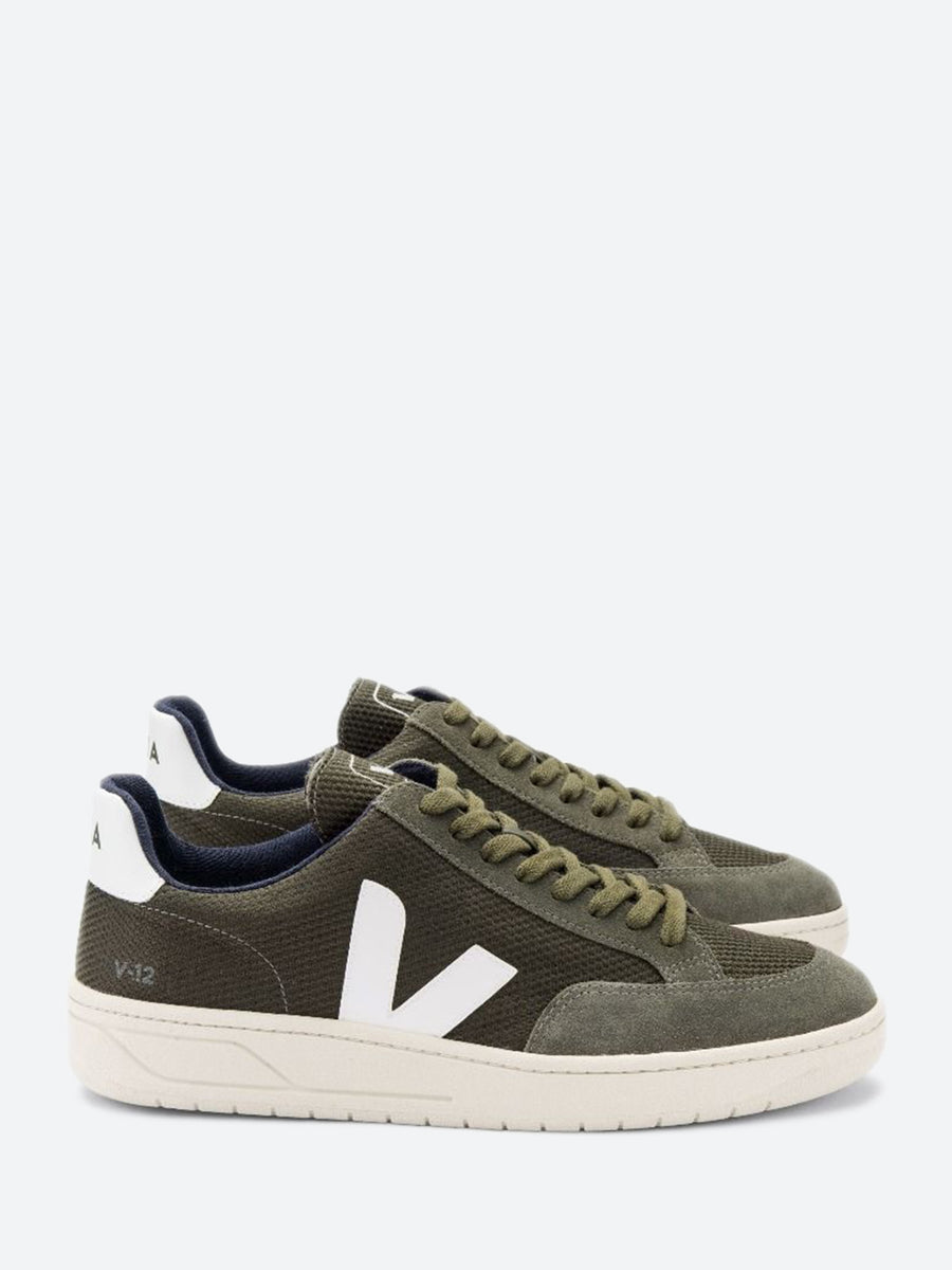 Veja - V-12 B-Mesh in Olive and White – gravitypope